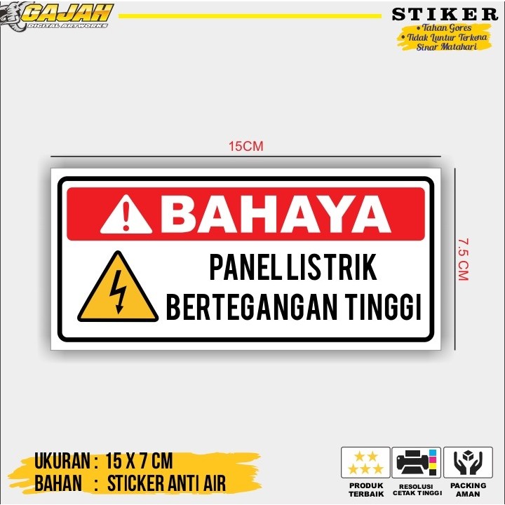 Jual Stiker Sign Bahaya panel listrik tegangan tinggi | Shopee Indonesia