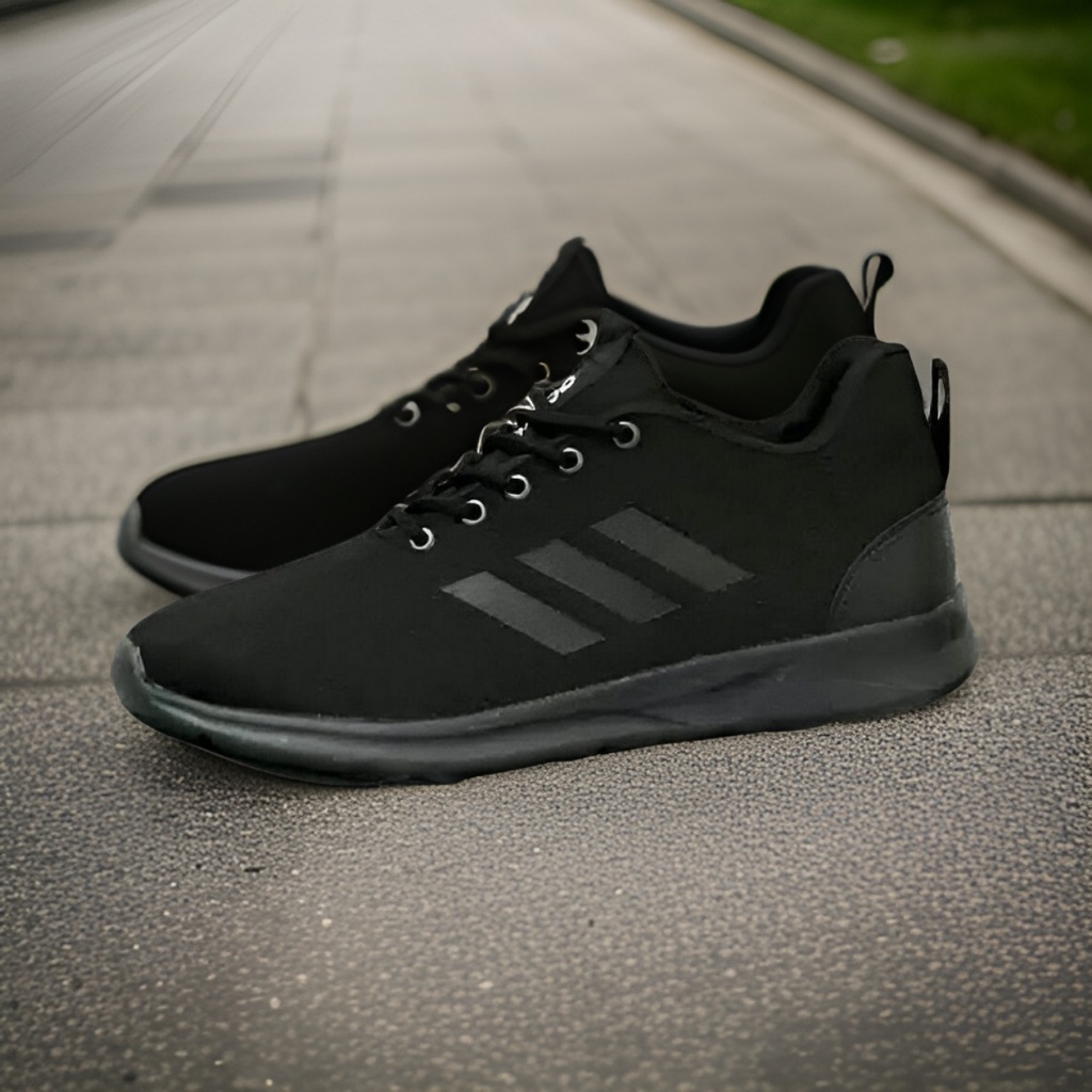 Jual SEPATU KETS OLAHRAGA ADIDAS FULL BLACK PRIA UKURAN BESAR JUMBO 43 ...