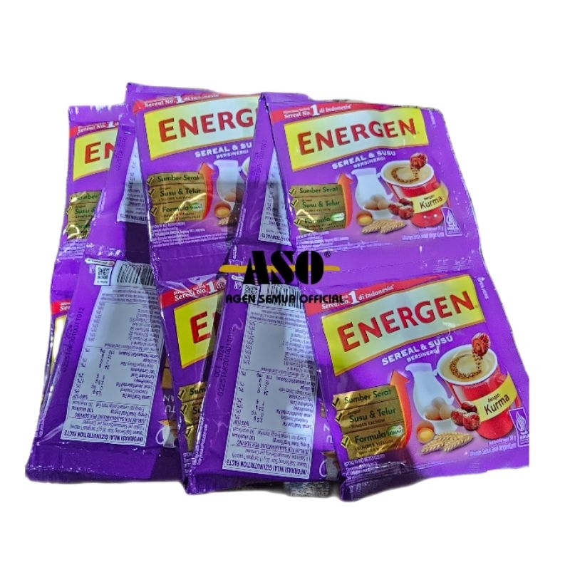 Jual ENERGEN CEREAL KURMA 30 GR KEMASAN BARU ( ISI 10 PC ) PROMO ...