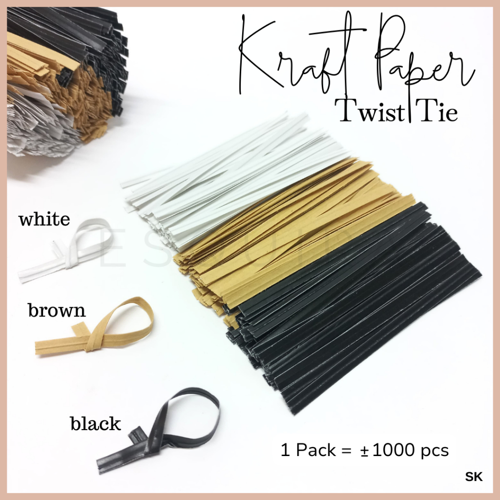 Jual Kraft Paper Twist Ties Kawat Pengikat Kemasan Souvenir 4MM 12 CM ...