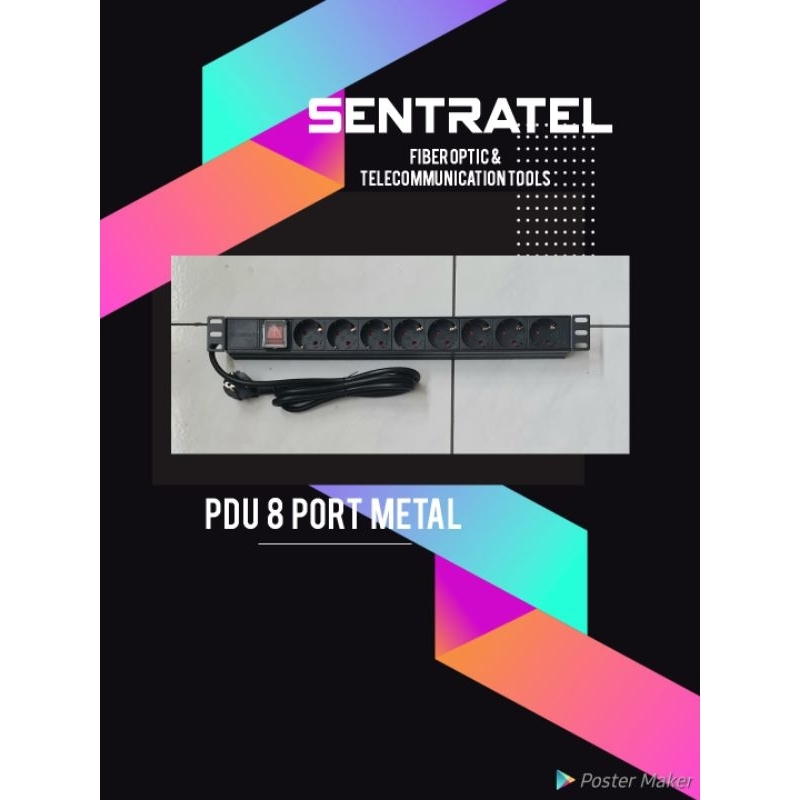 Jual PDU 8PORT POWER DISTRIBUTION UNIT 8 PORT 16A METAL SERVER RACK PDU ...