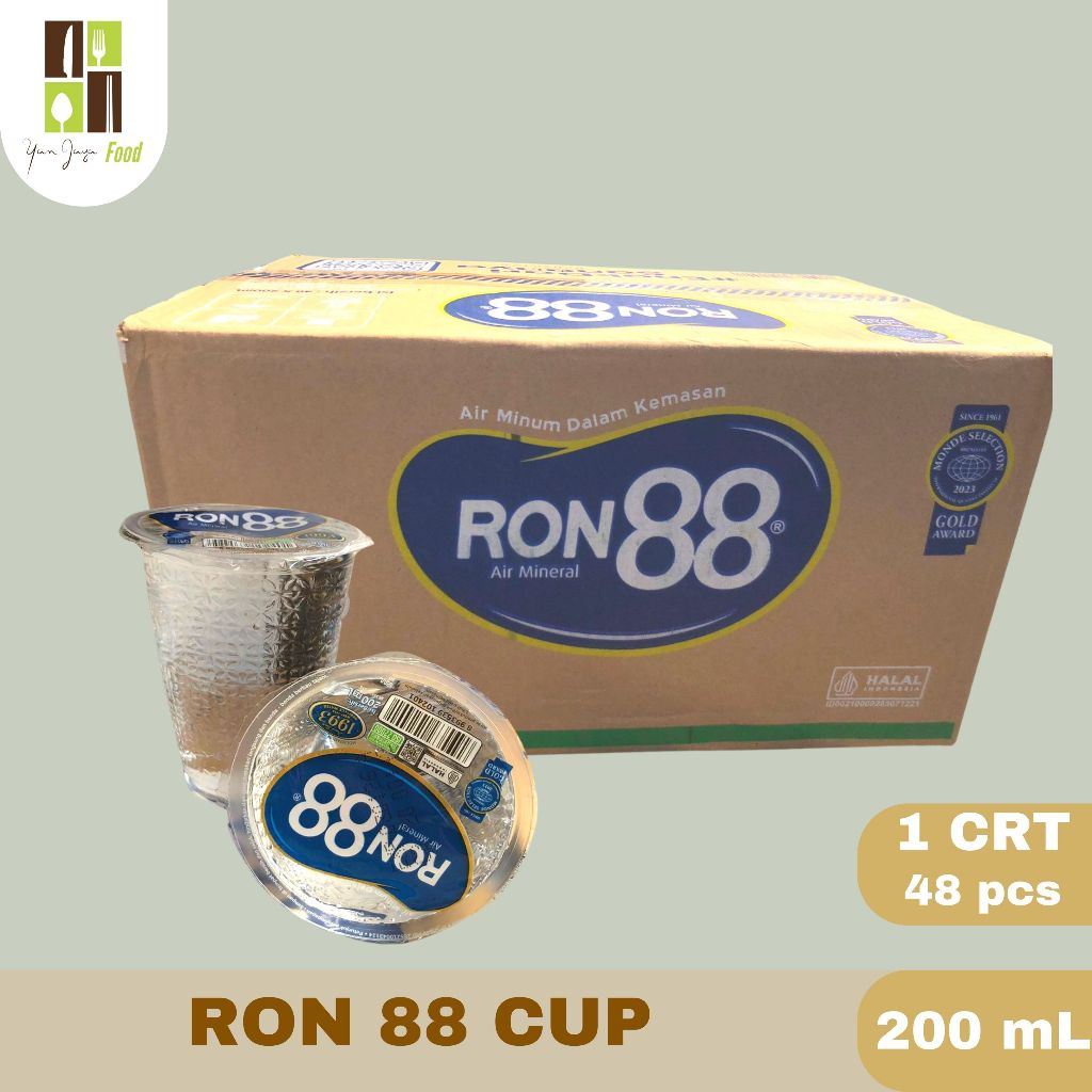 Jual Ron88 Ron 88 CUP Mini 200 ml 1 Karton Air Mineral Isi (48 pcs) | Shopee Indonesia