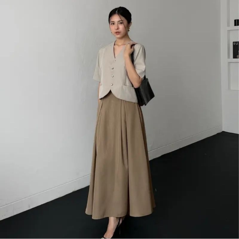 Jual Lunar Flare Skirt - Rok Wanita Cotton Twil Korean Skirt Style ...