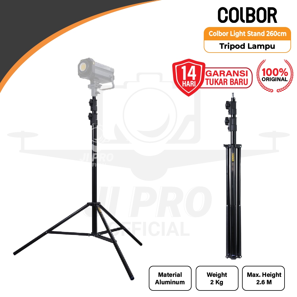 Jual Colbor Light Stand 260cm Tripod Lampu Universal Lightstand Tripod ...