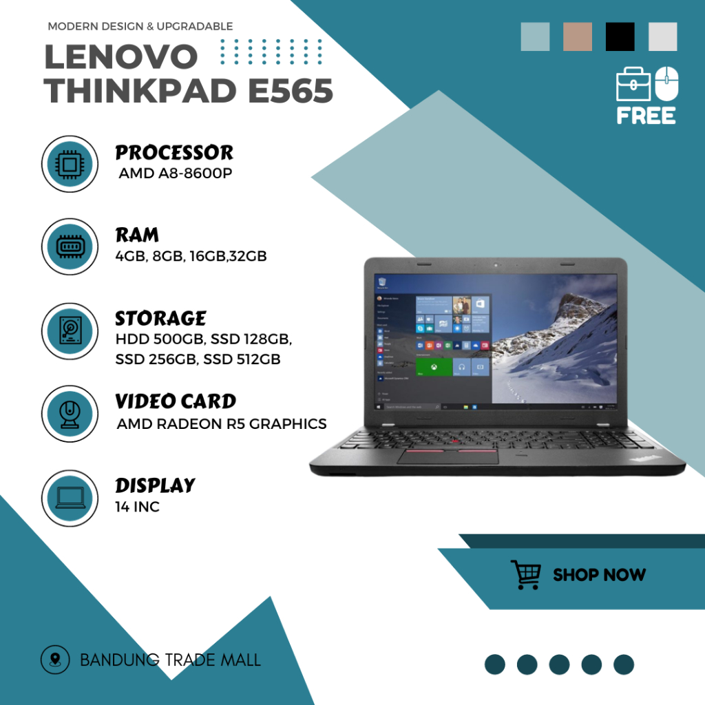 Jual Laptop Gaming Lenovo ThinkPad E560 Core i5-6 / AMD A6 Mulus Murah Bergaransi | Shopee Indonesia