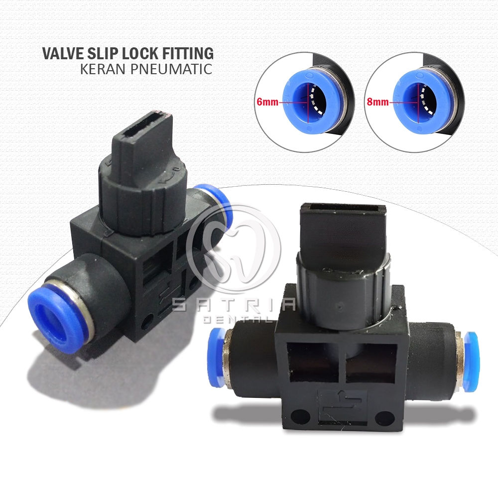 Jual Slip Lock Fitting Pneumatic Stop Kran Valve 6mm 8mm | Shopee Indonesia