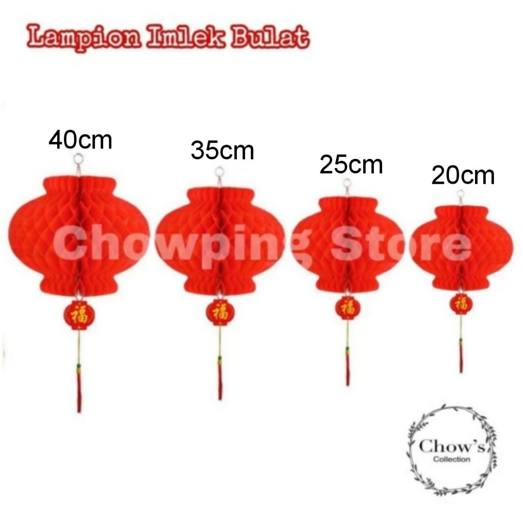 Jual 25CM 10INCH Lampion Gantung Plastik Bulat Honeycomb Merah Dekorasi ...