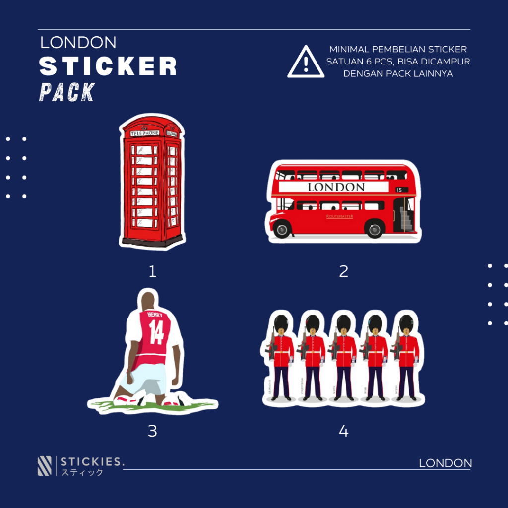 Jual Stiker/Sticker Satuan "London" | high quality | vinyl | murah ...