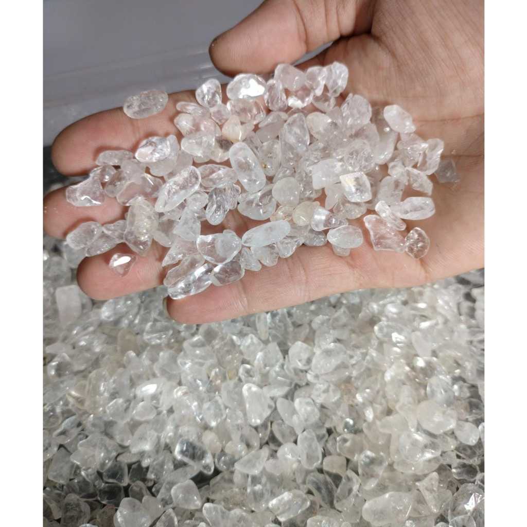 Jual Natural Clear Quartz chip gravel 7-9mm paket 1 kg | Shopee Indonesia