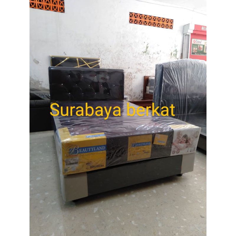 Jual spring bed set beautyland max by american pillo ( dipan kasur dan ...