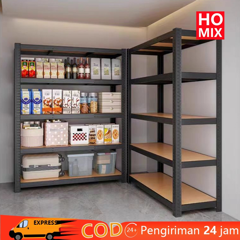 Jual HOMIX Rak Besi Siku Lubang Rak 5/6 Susun Rak Besi Serbaguna Rak ...