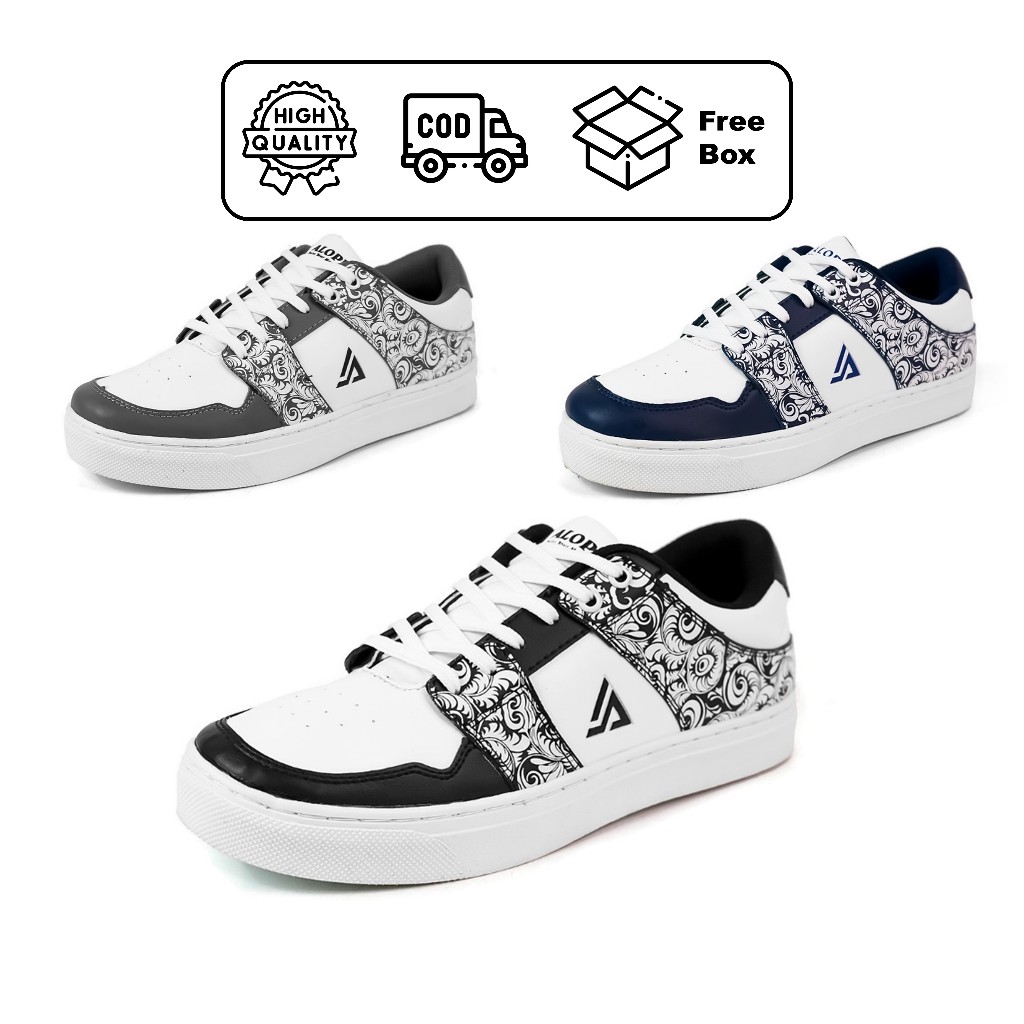 Jual Sepatu Sneakers Pria Casual Fashion Buat Jalan Jalan Keren Motif ...