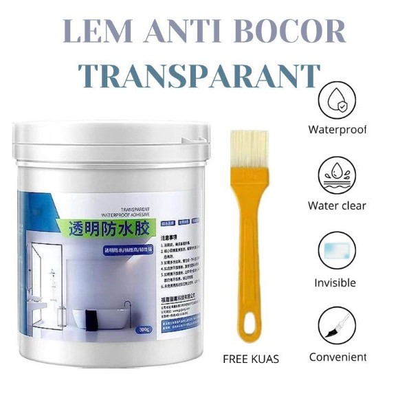 Jual LEM TRANSPARANT BENING 300GRAM + KUAS CAT ANTI BOCOR INVISIBLE ...
