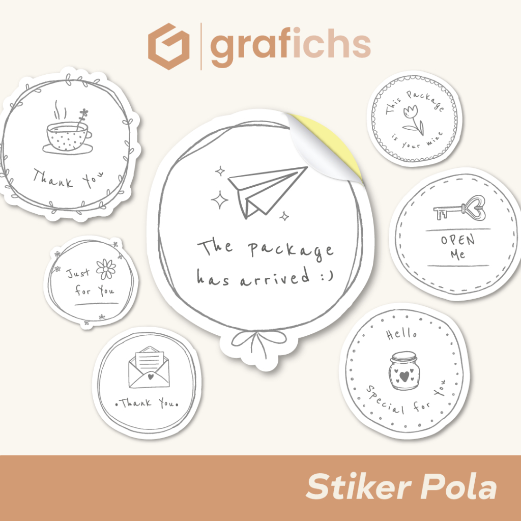 Jual [54 pcs] Stiker Bulat Label Olshop Custom Free Desain Template ...