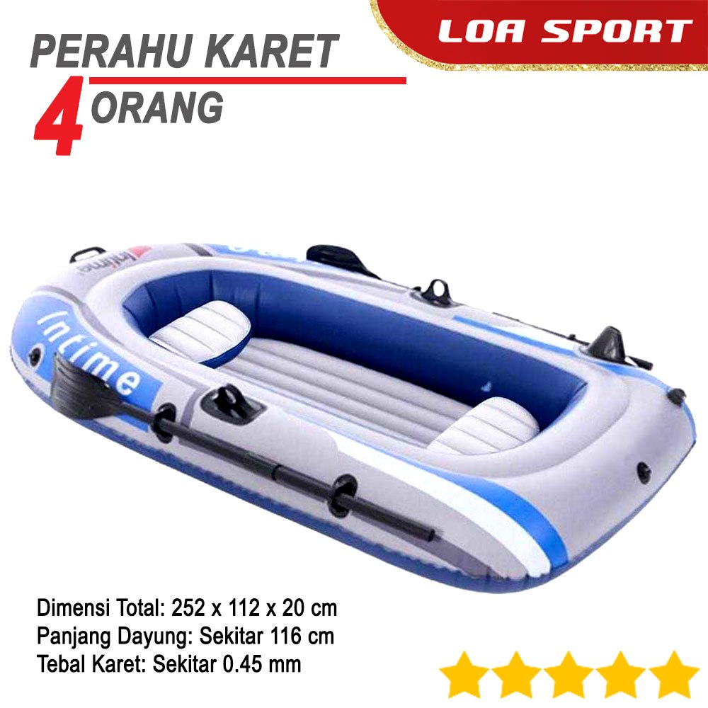 Jual Perahu Karet Mancing 4 Orang Beban Max 200Kg 2 Dayung 2 Bantal ...