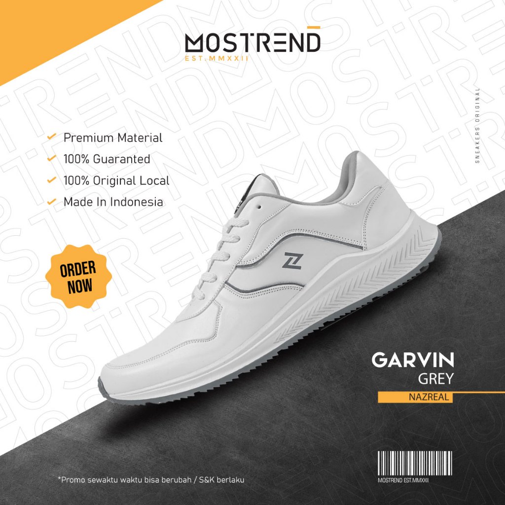 Jual Mostrend x Nazreal AXL020 Garvin Grey Sepatu Running Pria Wanita ...