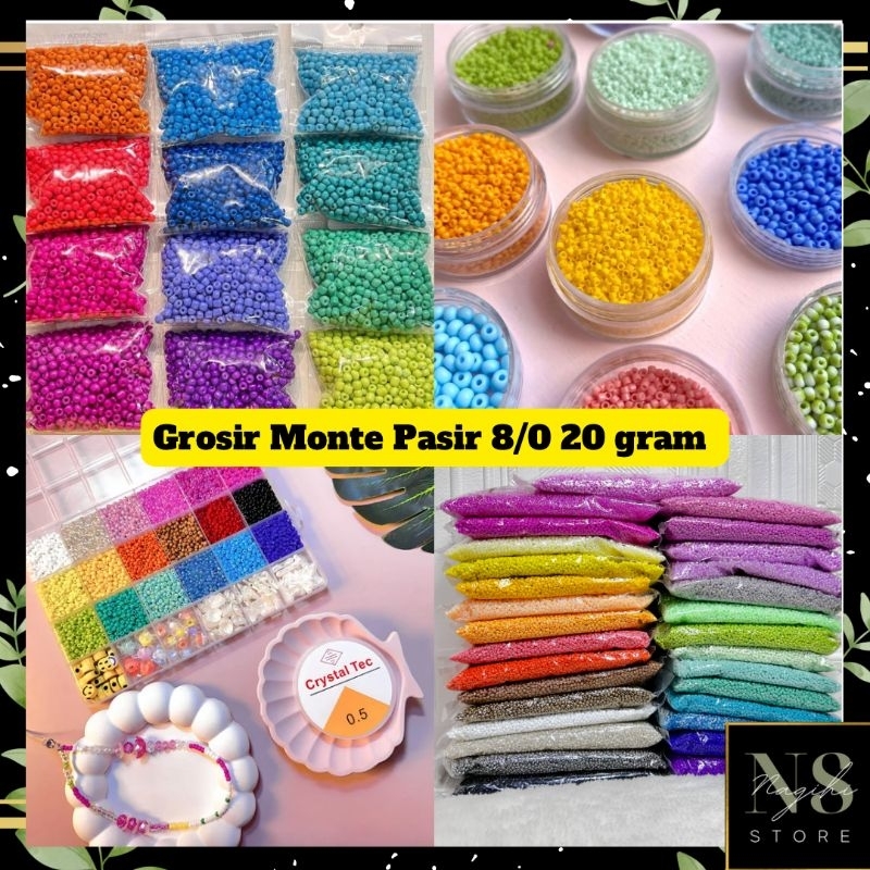 Jual [ 20 Gram ] Mote Payet Pasir 8/0 8o (3 mm) - Bahan Manik Lengkap ...