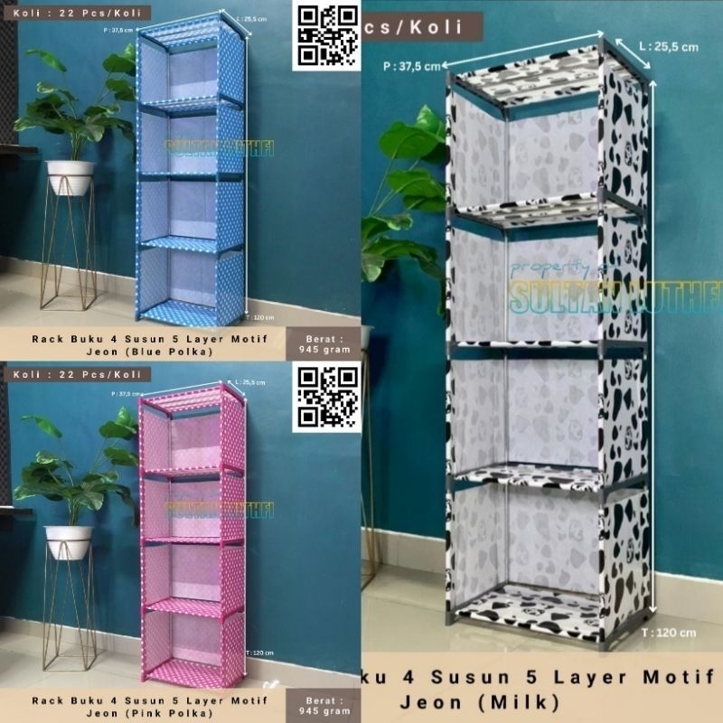 Jual rak 5 tingkat 4 susun rak serbaguna rak buku ( ada penutup ...