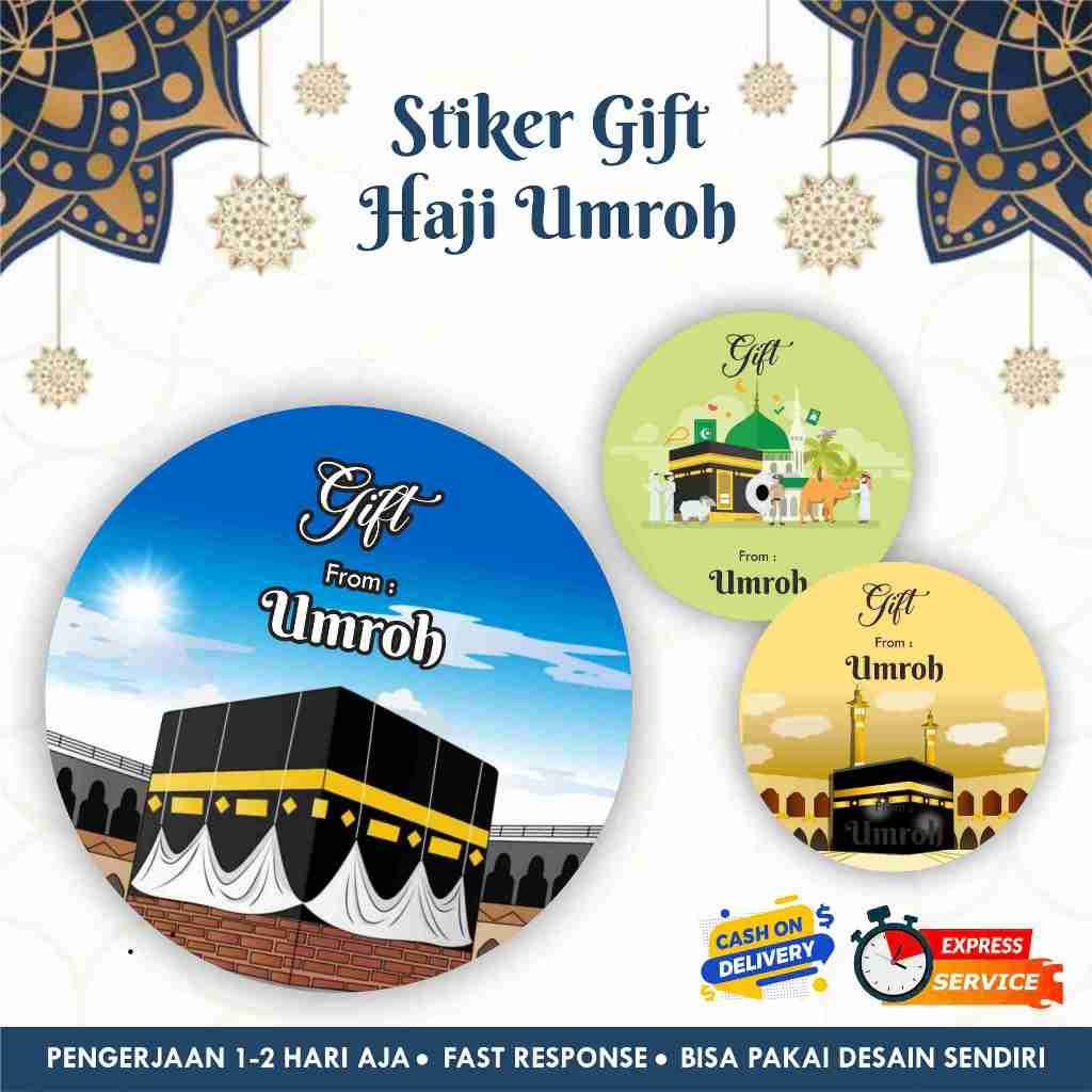 Jual [170 pcs] Stiker Gift from Umroh cromo bulat / Label souvenir ...