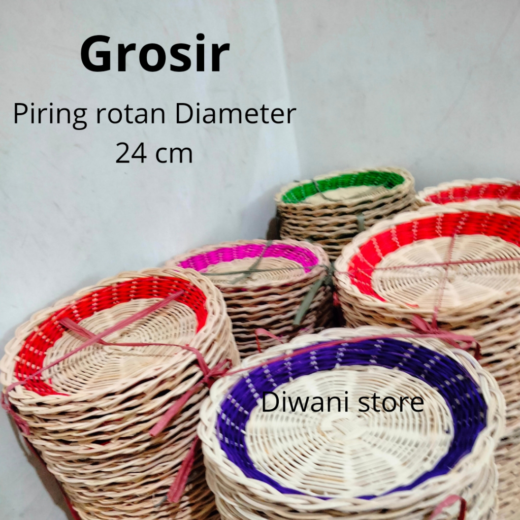 Jual Piring Rotan Kodi isi 20 pcs/Piring ayaman rotan/ Piring Anyaman Rotan Asli Cantik Unik ...