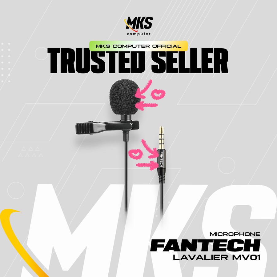 Jual Fantech Micro Clip On MV01 Lavalier Microphone | Shopee Indonesia