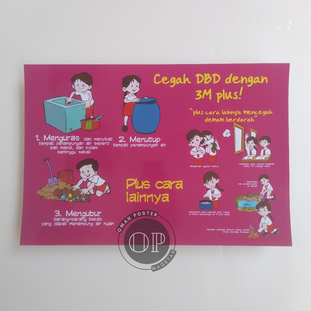 Jual Poster Cegah DBD Dengan 3M Plus - Demam Berdarah Dengue | Shopee ...