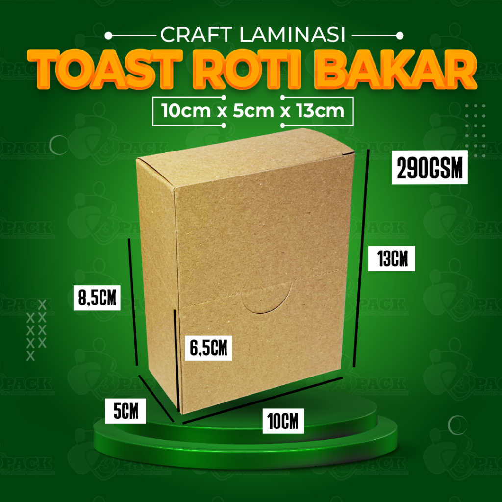Jual BOX TOAST CRAFT TAKE AWAY / KOTAK ROTI BAKAR / SANDWICH FULL ...