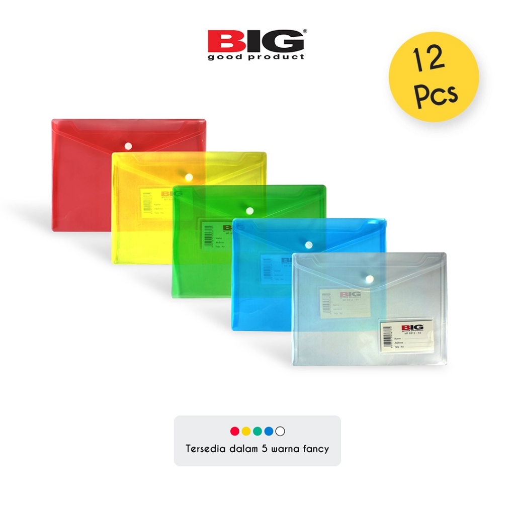 Jual 12 Pcs BIG Map Kancing 1 Plastik/ Map Dokumen Kancing 1 Transparan ...