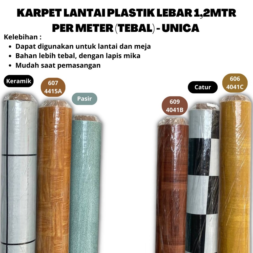 Jual Karpet Plastik Vinyl Meteran untuk Meja dan Lantai Tinggi 1,2 M Tebal Unica | Shopee Indonesia
