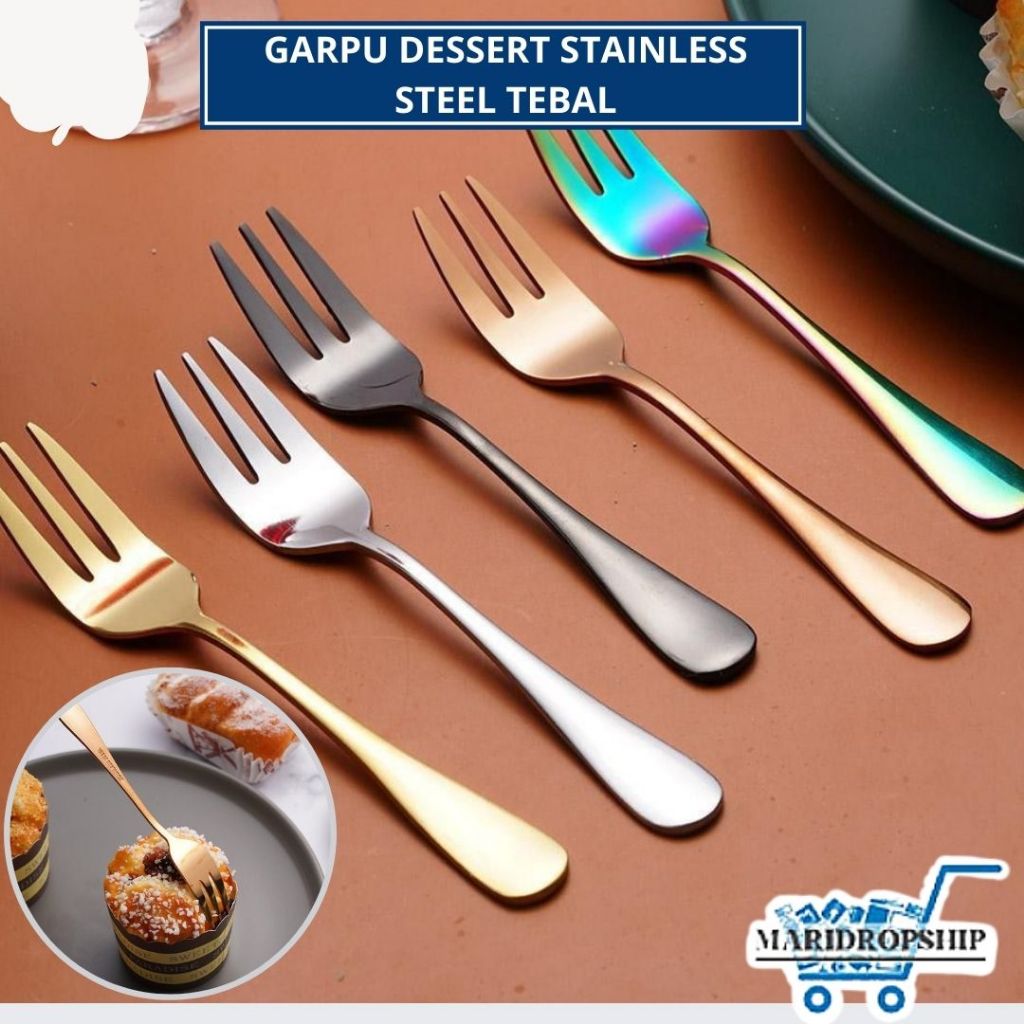 Jual Garpu Kue Dessert Stainless Steel Korea Tebal | Shopee Indonesia