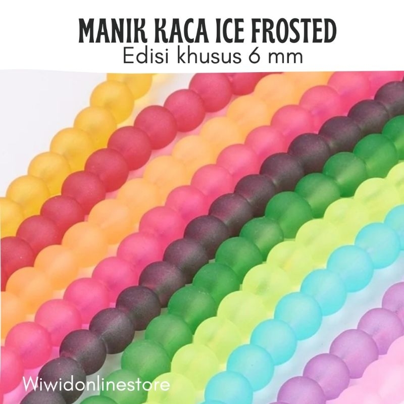 Jual (1 untai/70 biji) MANIK KACA ICE FROSTED 6 mm | Shopee Indonesia