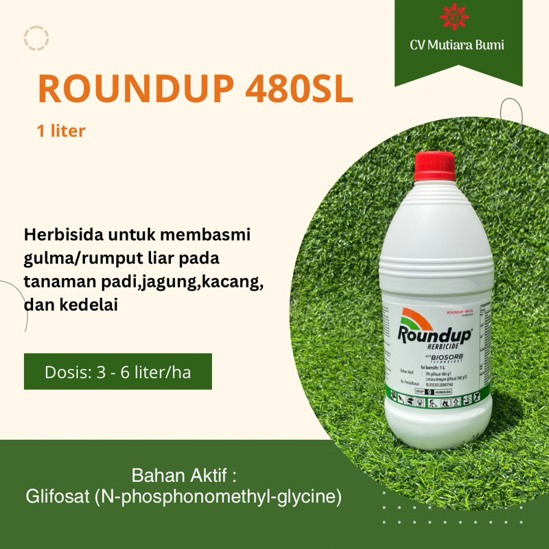 Jual PESTISIDA | HERBISIDA | ROUNDUP 1 LITER | MEMBASMI GULMA/RUMPUT ...
