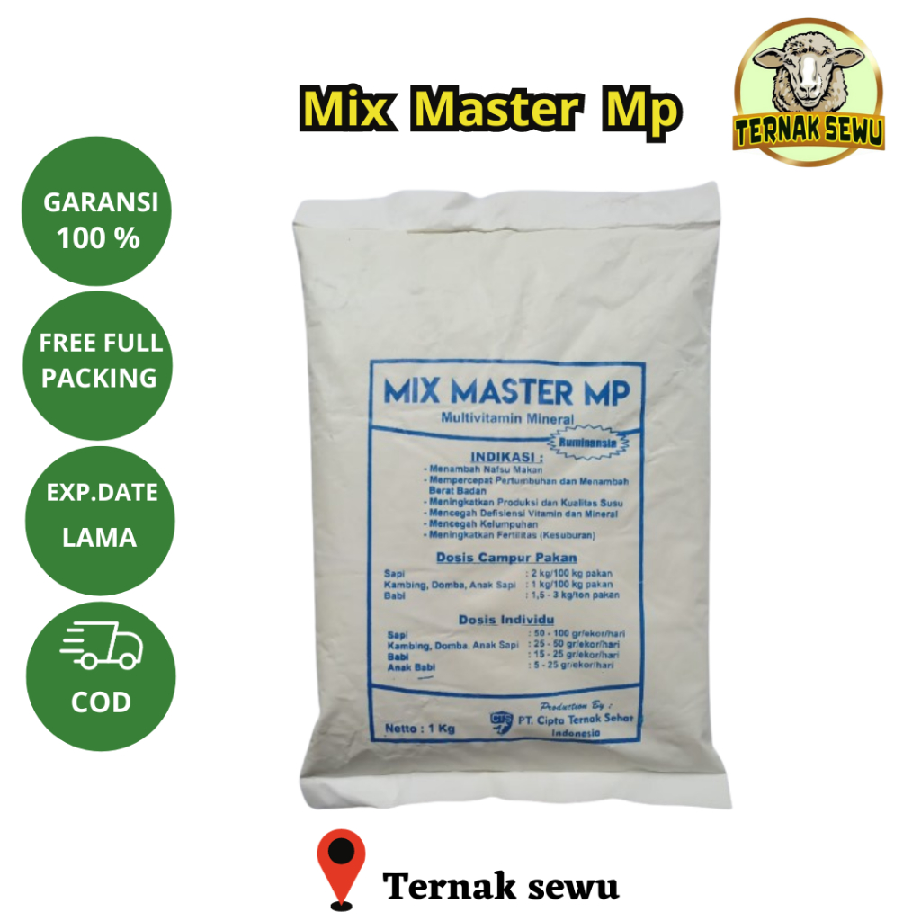 Jual PREMIX MIX MASTER MP 1 KG - Premix Mineral Multivitamin Untuk Sapi Kambing Domba | Shopee ...