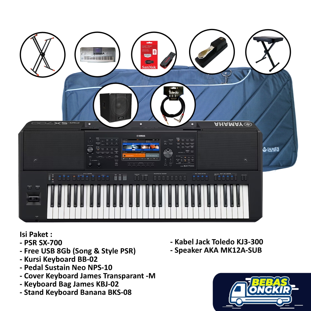 Jual Paket Royal Keyboard Yamaha PSR SX700 / PSR SX 700 / PSR-SX700 ...