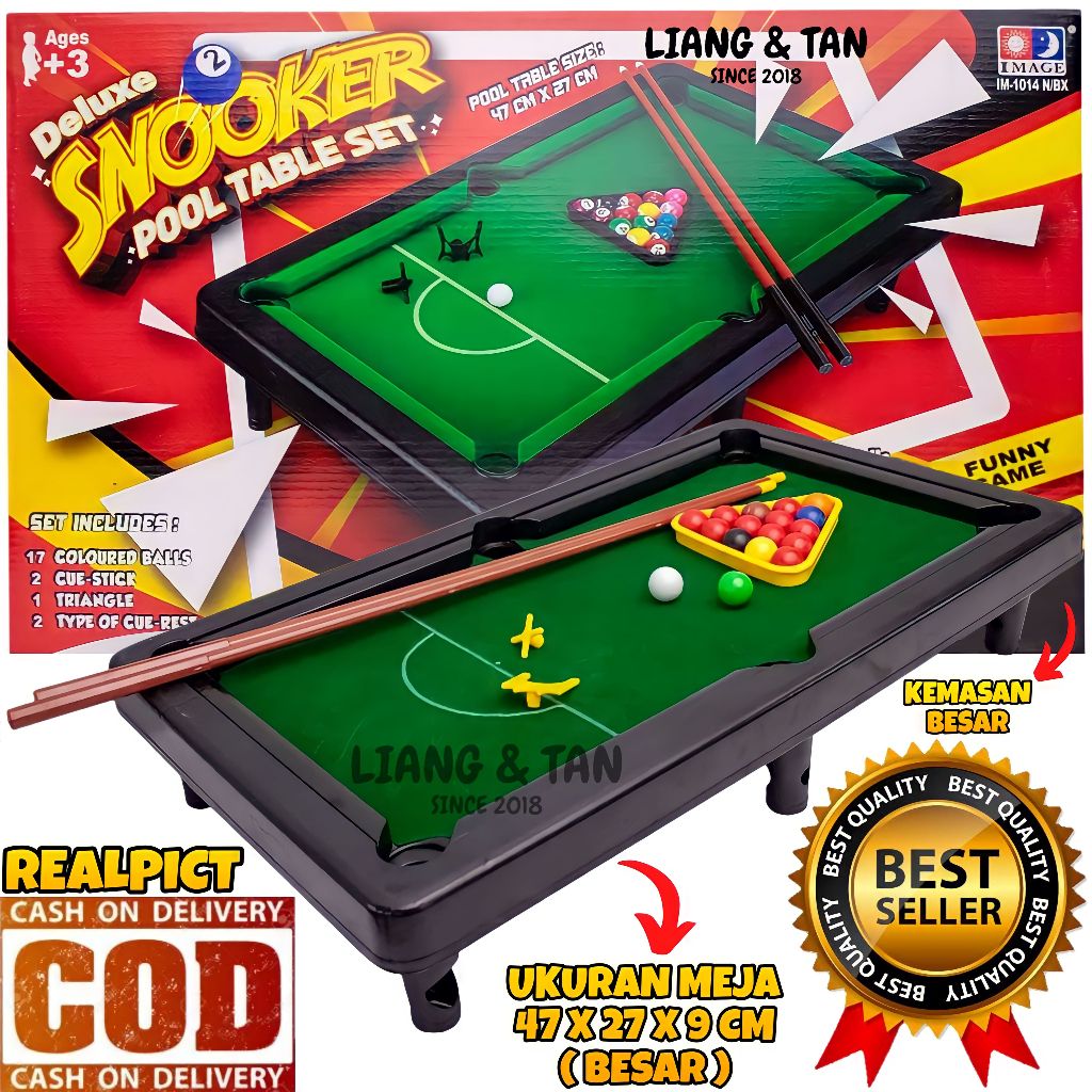 Jual ( BISA COD ) PROMO Mainan Billiard Deluxe Snooker Pool Table Set ...