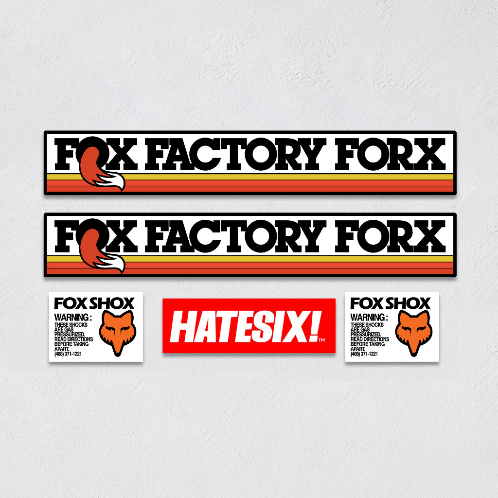 Jual Sticker Decal Vintage Enduro FOX FACTORY FORX Suspension Hatesix ...
