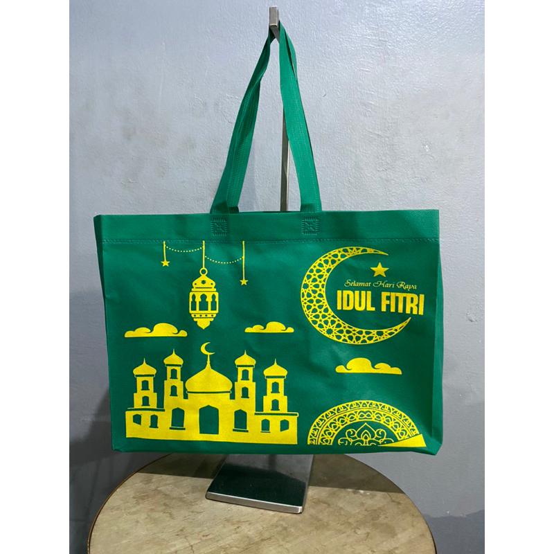 Jual (1 LUSIN = 12 PCS) READY STOCK TAS PARCEL LEBARAN IDUL FITRI 40x30x15 CM / TAS HAMPERS IDUL ...
