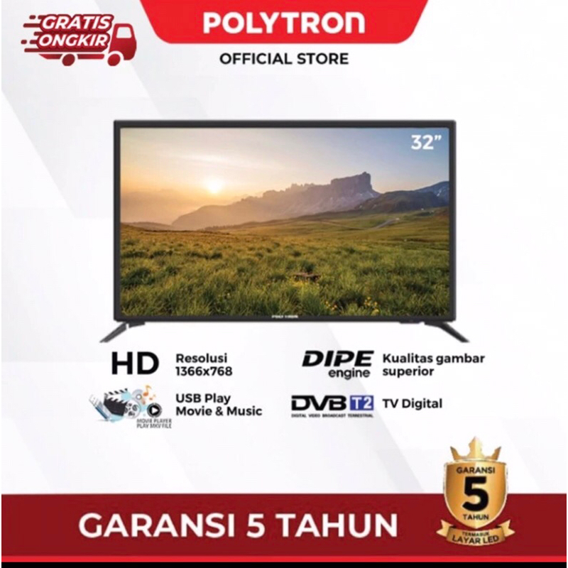 Jual POLYTRON LED TV DIGITAL 32" PLD 32V (Tanpa Set Top Box) | Shopee ...