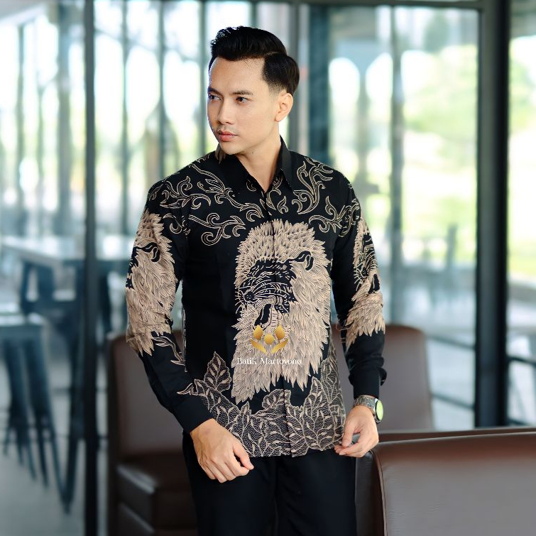 Jual SINGARAJA kemeja batik pria lengan panjang baju batik slimfit ...