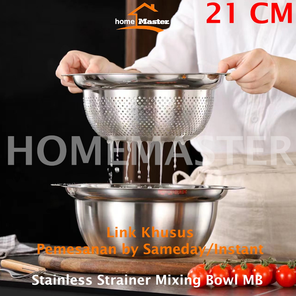 Jual HomeMaster Strainer/Tirisan Mixing Bowl/Baskom/Basin Stainless ...