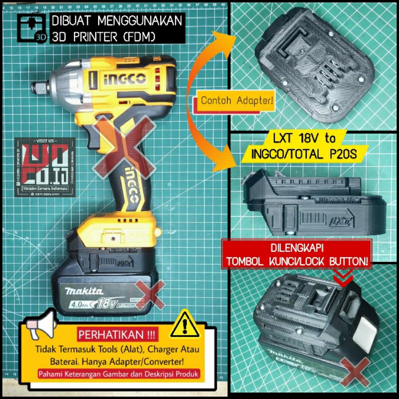 Jual Adapter Baterai LXT 18V (Makita) - U/ Tools Ingco/Total (P20S ...