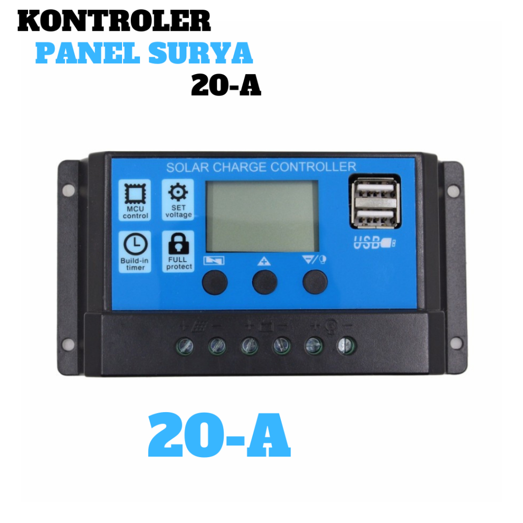 Jual ALAT KONTROLER SOLAR PANEL SURYA DUAL USB DAYA PANEL 20-A ...