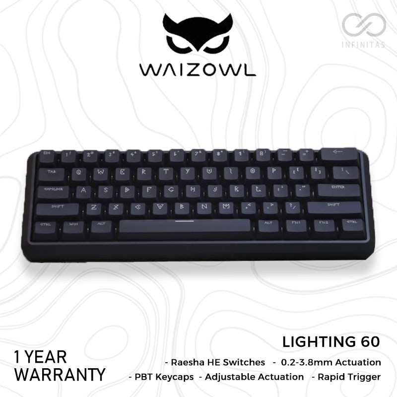 Jual Waizowl Lighting 60 Hall Effect 60% Keyboard Rapid Trigger Wooting ...