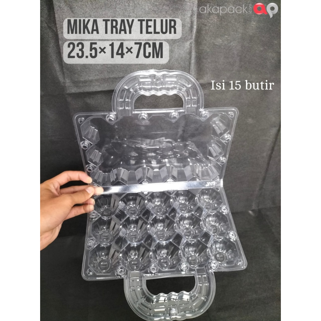 Jual TRAY TELUR PLASTIK ISI 15 BUTIR PLUS HANDLE / MIKA TELUR AYAM 15 ...