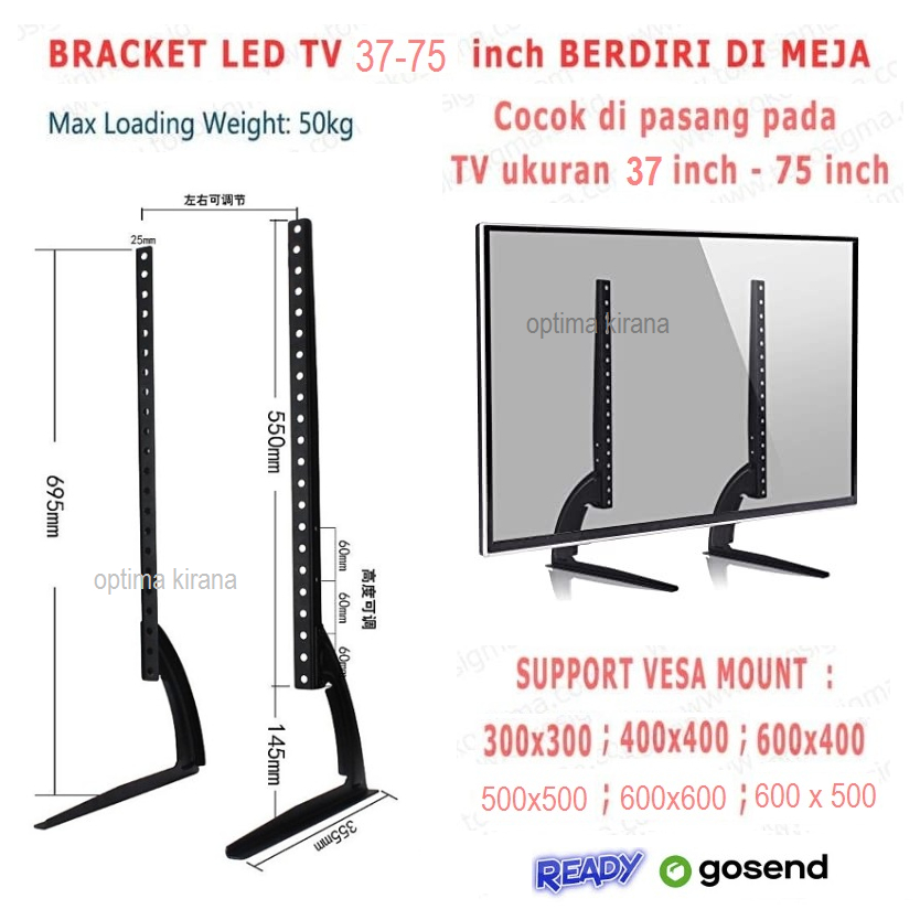 Jual BRACKET Kaki TV BERDIRI DI MEJA STAND DESK UNIVERSAL LED TV 32 40 ...