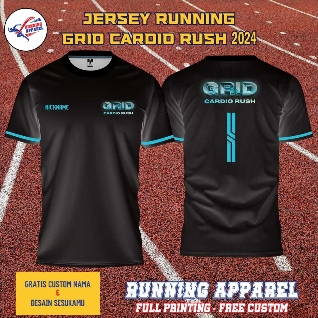 Jual Baju Jersey RUNNING GRID CARDIO RUSH 2024 Terbaru , Jersey ...
