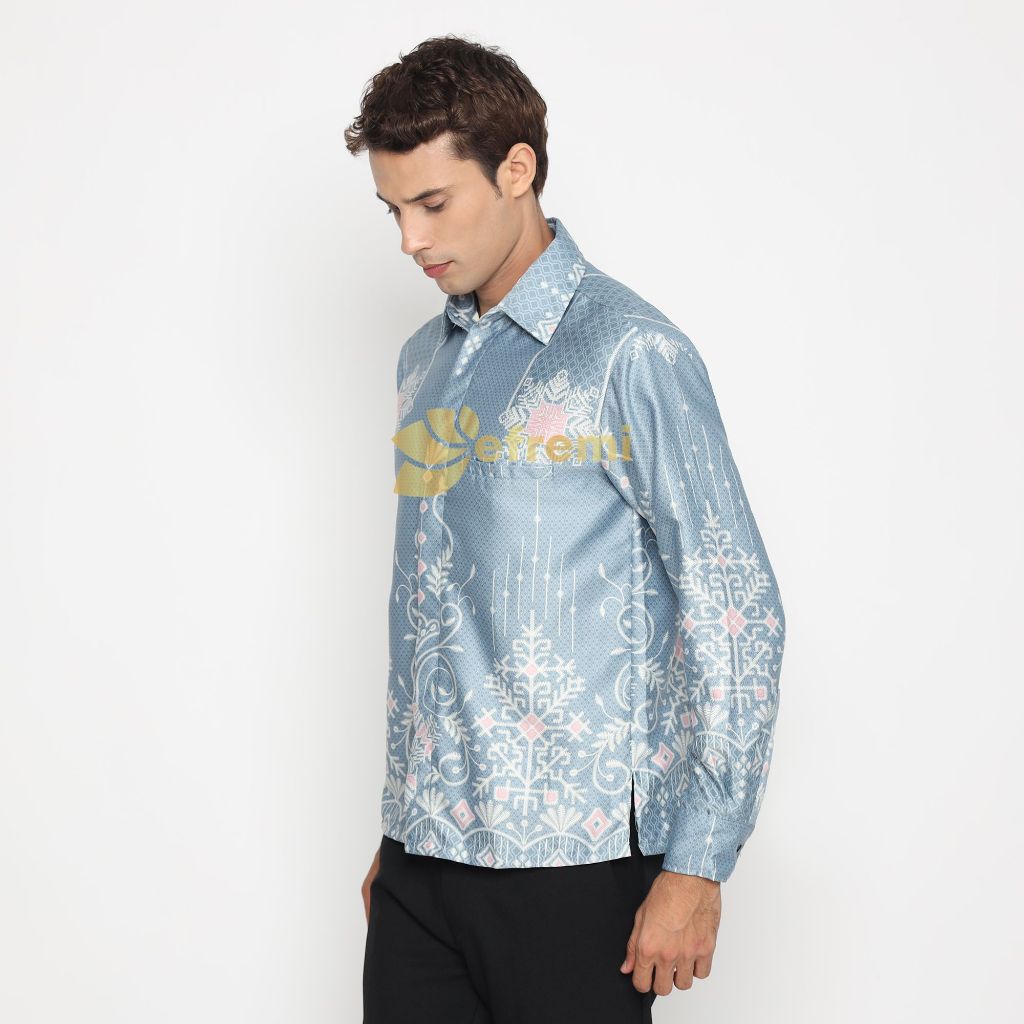 Jual EFREMI BATIK SERIES BLUE#BATIK SATIN SILK PREMIUM MODERN TRENDY# ...