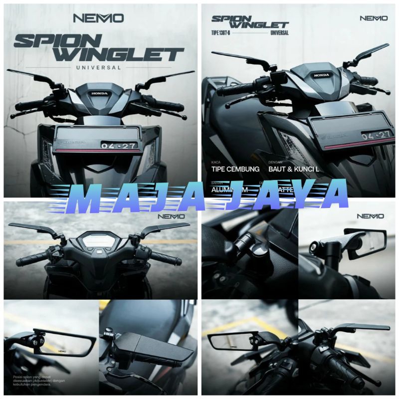 Jual SPION WINGLET CNC NEMO ( 1367-6 ) KACA SPION CEMBUNG MATIC SPION ...