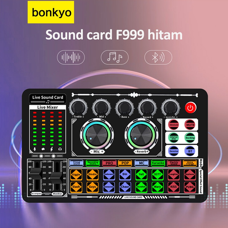 Jual Bonkyo F999 Live Sound Card Live Mixer Periferal Komputer Untuk ...