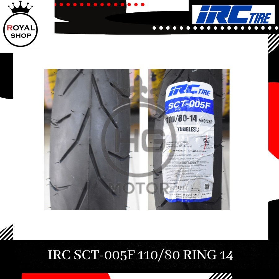 Jual Ban Motor IRC SCT 005 F ( SCT005F ) 110/80-14 Tubeless Matic ...
